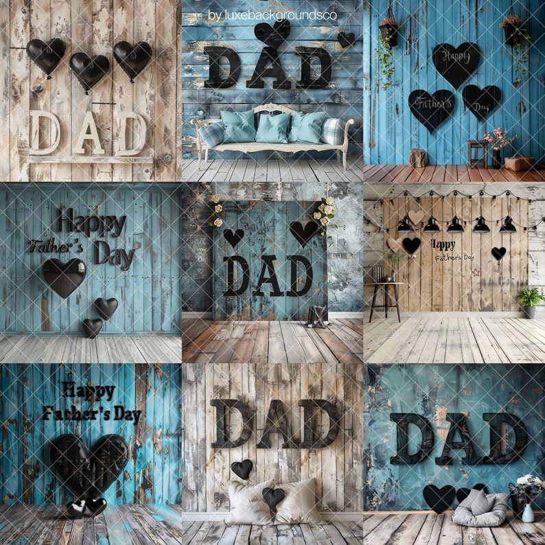 60 Colorful Wooden Wall Backdrops for Father's Day, Printable Cards for ...