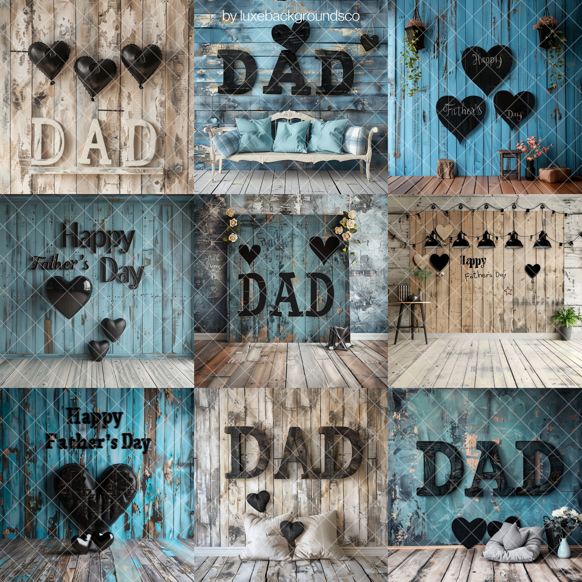 60 Colorful Wooden Wall Backdrops for Father's Day, Printable Cards for ...