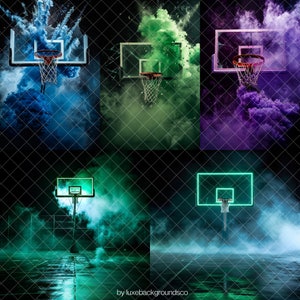 84 BUNDLE Neon Light Basketball Backdrop and Sand Dust Explosion ...