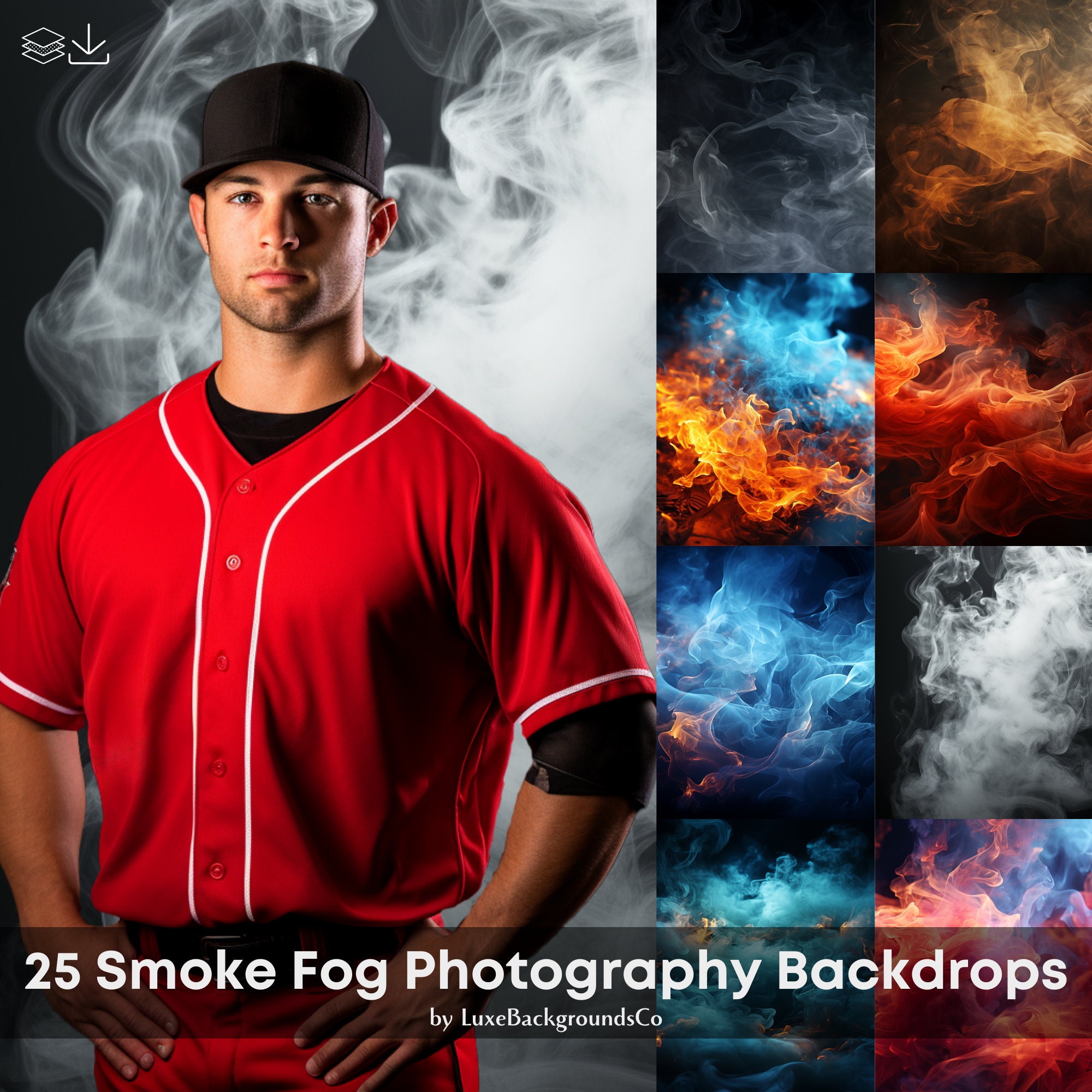 25 Smoke Fog Digital Backdrops: Perfect as Team Sport Background for ...