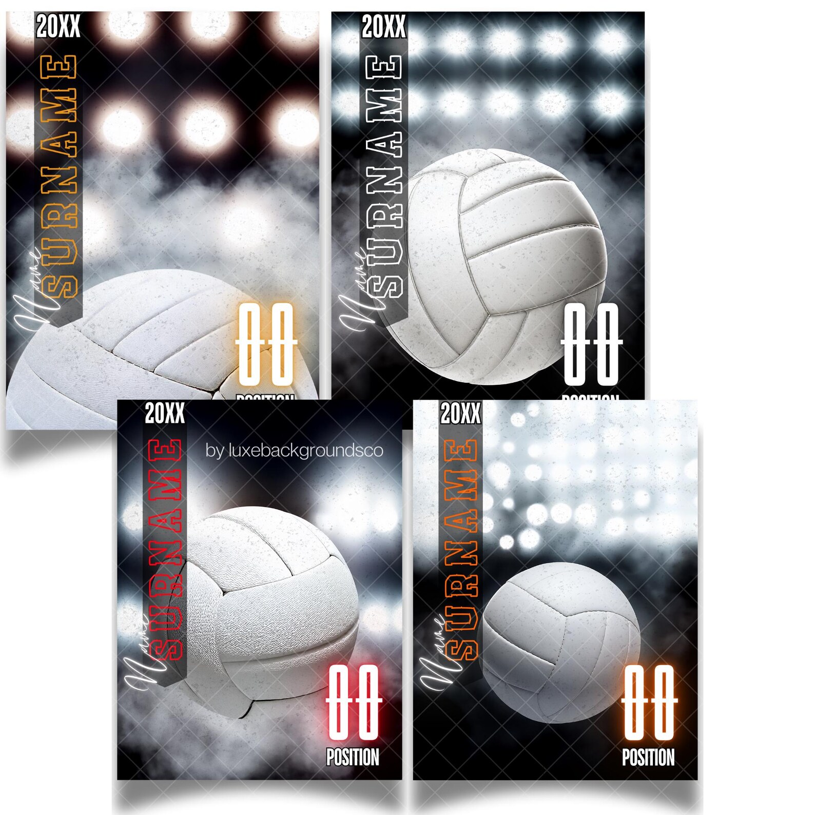 Editable Volleyball Poster Canva Template,senior Light Sport Banner ...
