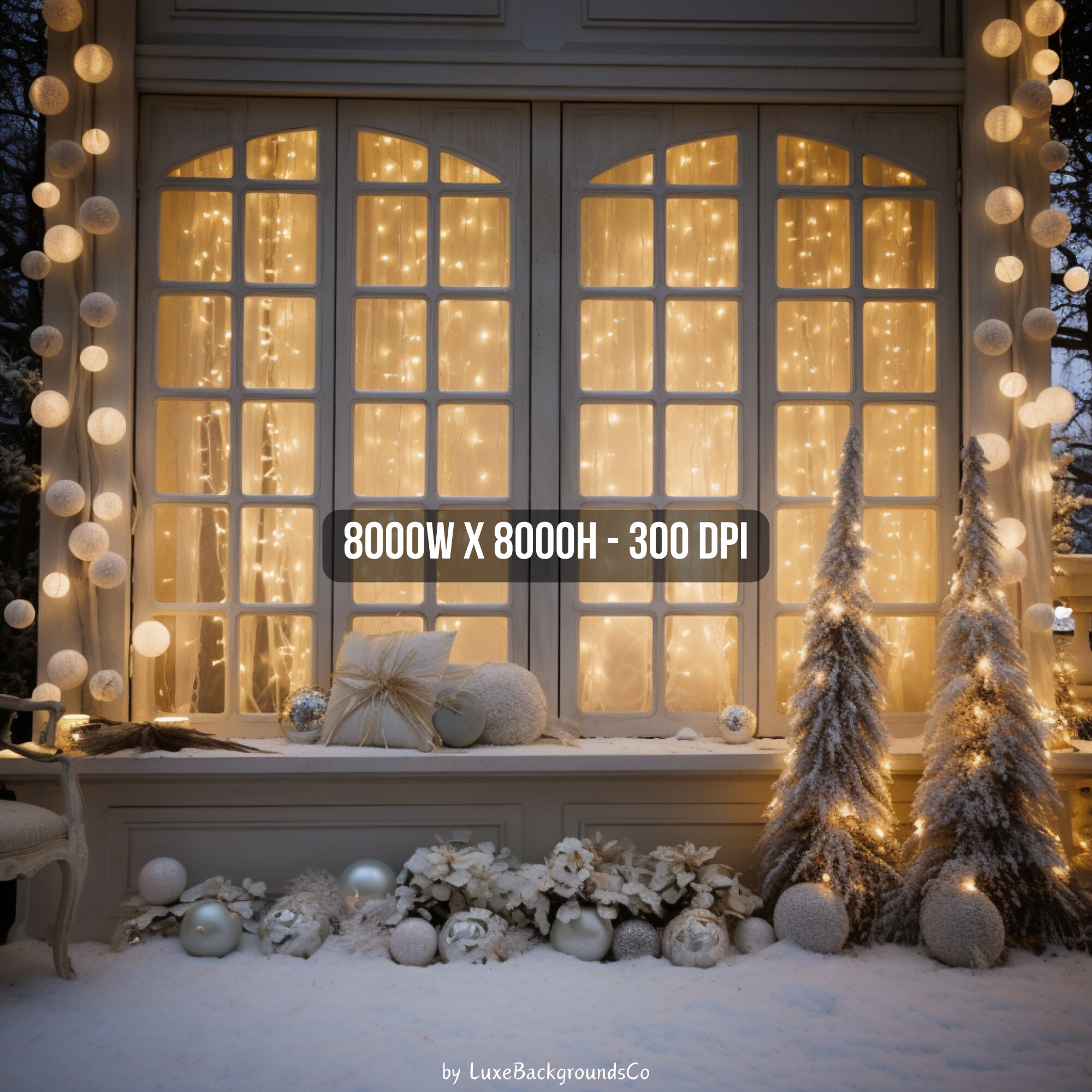 12 Christmas Window Digital Backdrop, Christmas Background, Christmas ...