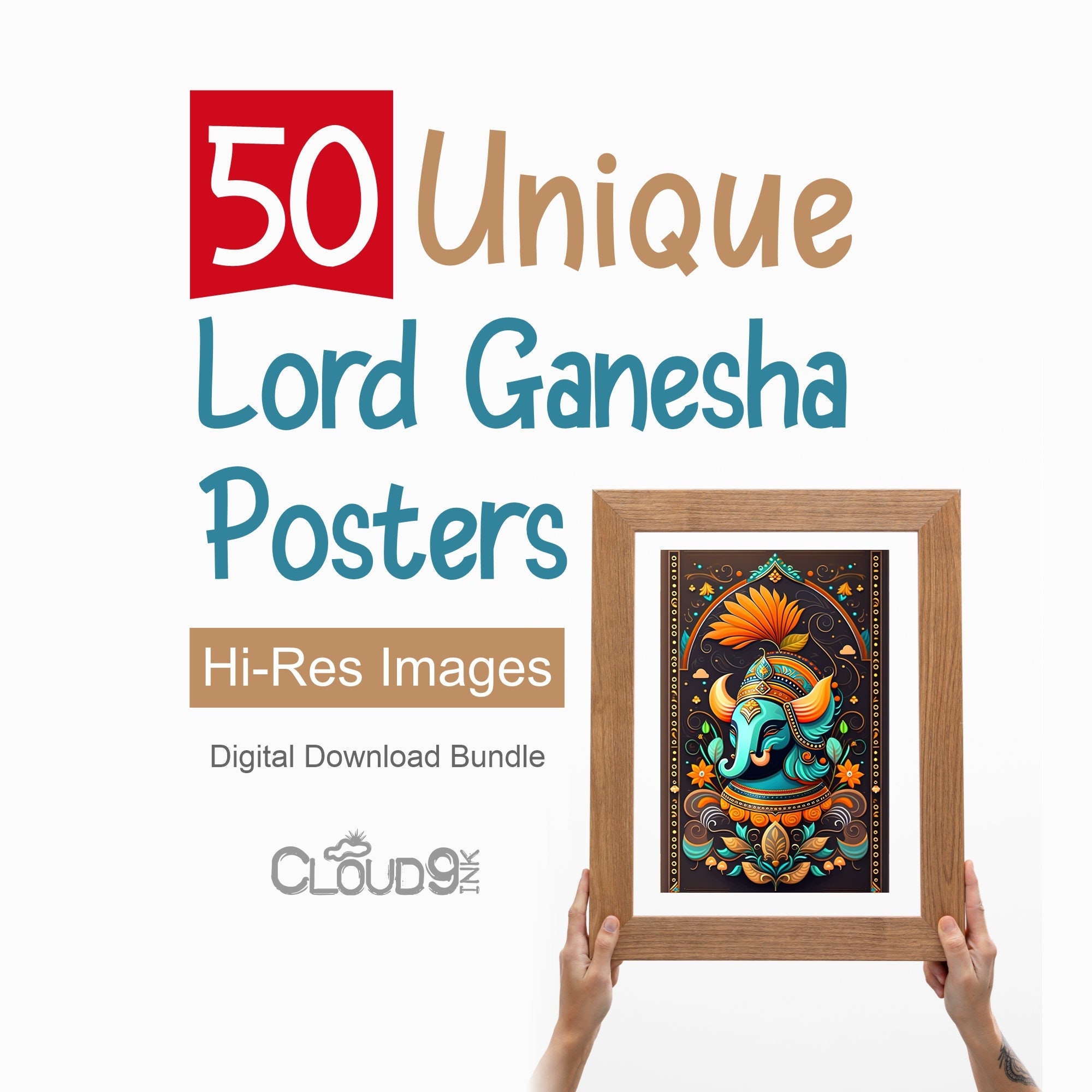 50 Unique Lord Ganesha Posters Hi-res Images Digital Download Bundle - Etsy