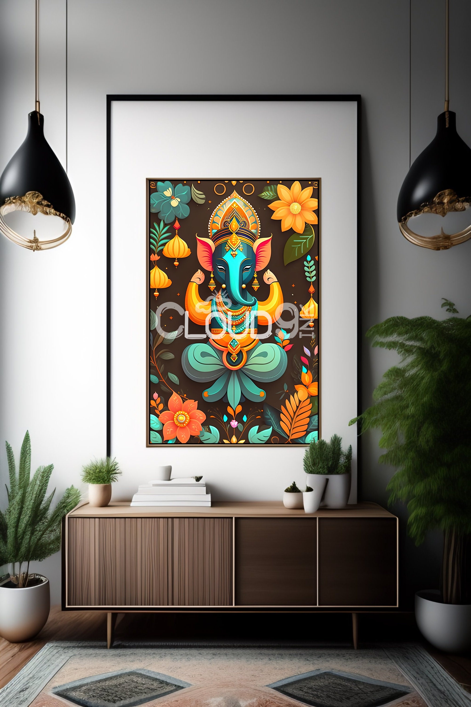 50 Unique Lord Ganesha Posters Hi-res Images - Digital Download Bundle ...