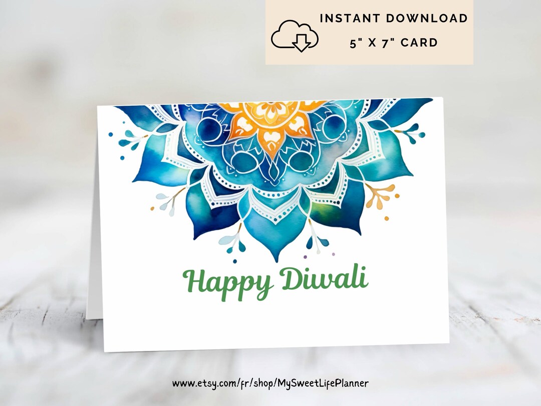 Digital Printable Card, Deepavali Card, Festival of Lights, Diwali Gift ...