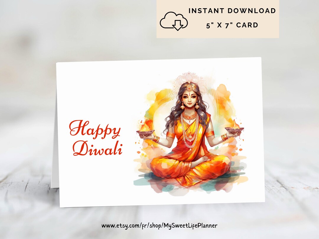 Shubh Deepavali Printable Card, Diwali Gift Idea, Diwali Card, Festival ...