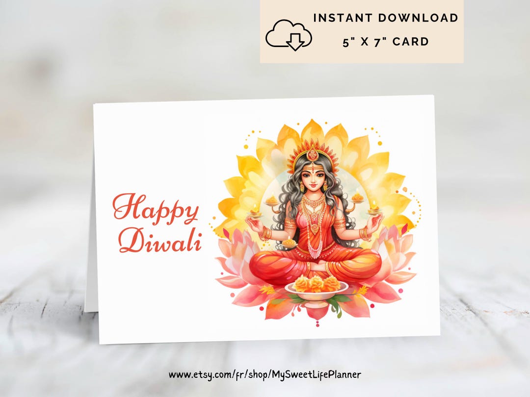 Shubh Deepavali Printable Card, Diwali Gift Idea, Diwali Card, Festival ...