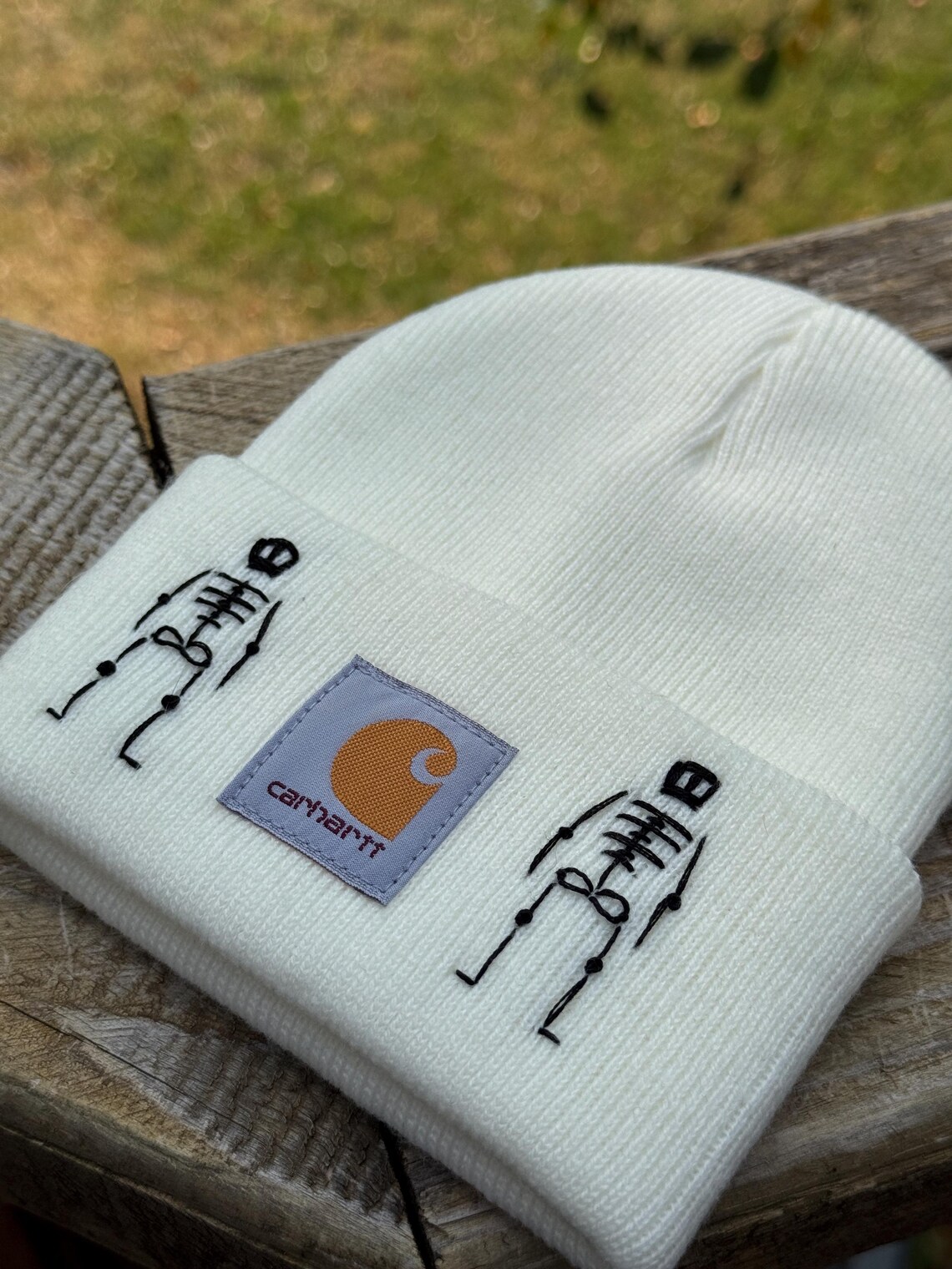 Skeleton Embroidered Infant/toddler Beanie // Hand Embroidered ...