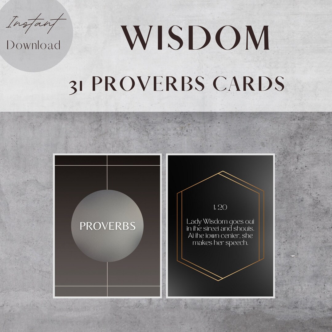 Wisdom Proverbs - Bible Inspiration Affirmation Card Deck - Etsy