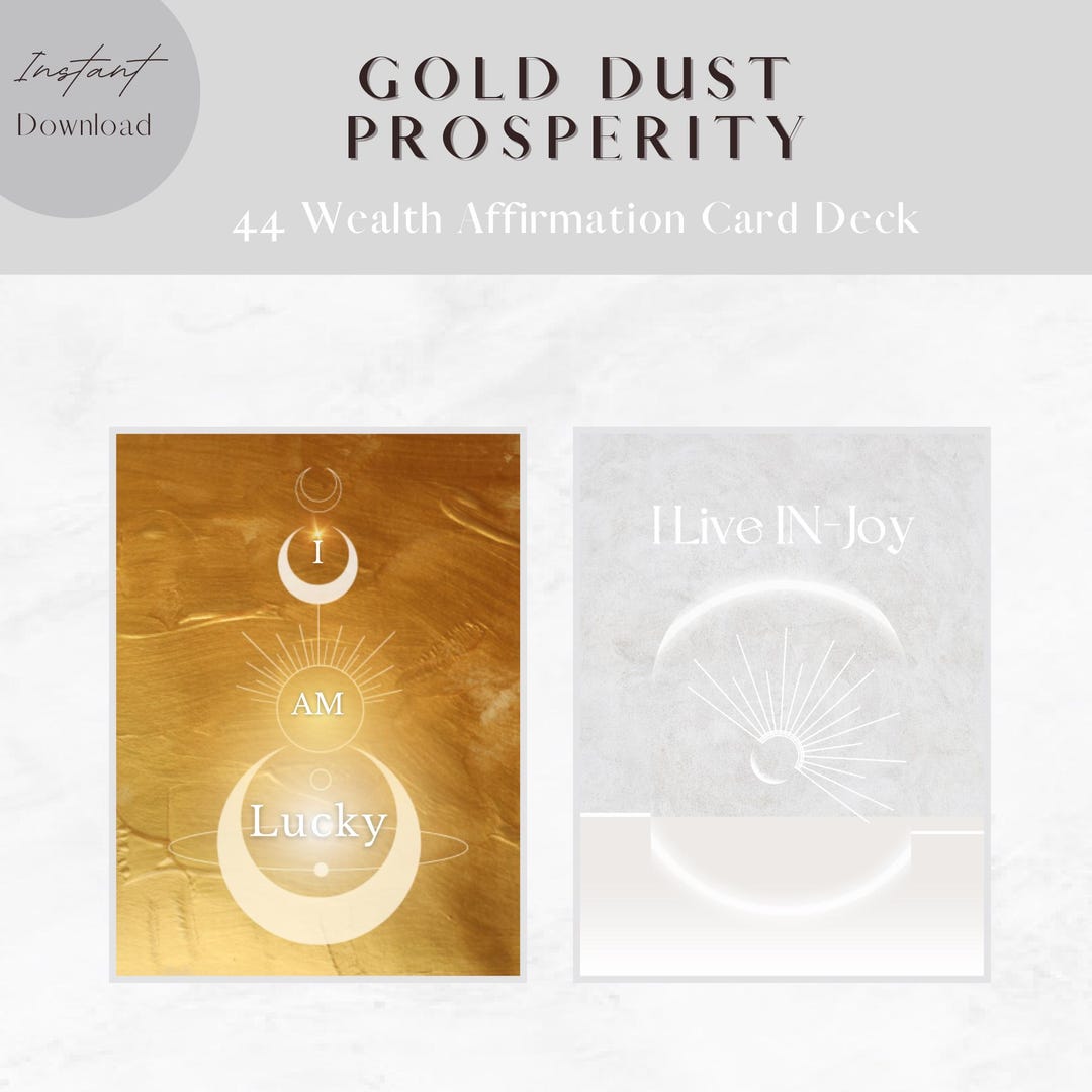 Gold Dust Prosperity Wealth Affirmation Card Deck - Etsy