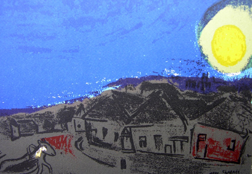 Marc Chagall "summer Night" | Lithograph After | Vintage Print From the ...