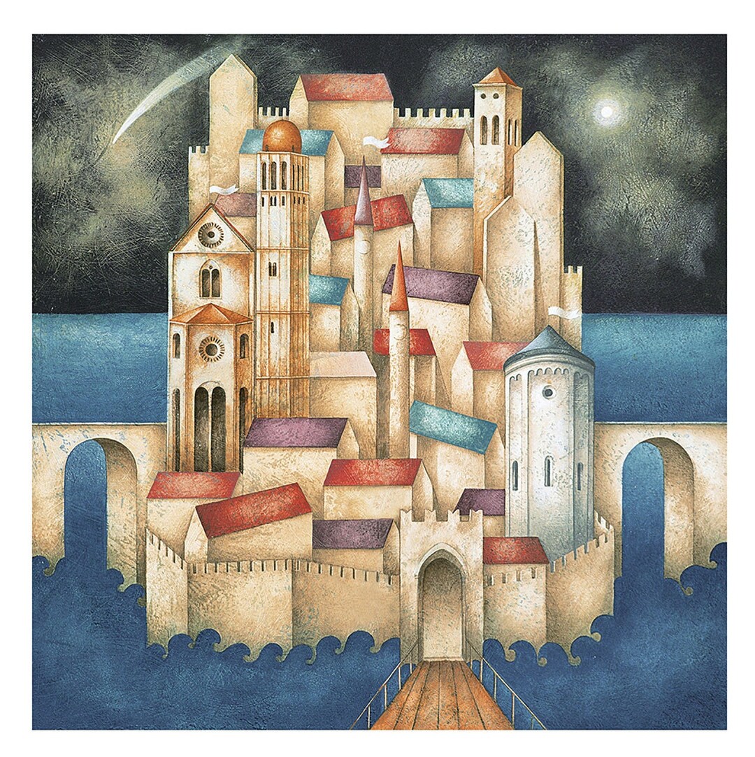 Paolo Grimaldi "diptych of the High Tide" | Original Lithograph Cm. 69 ...