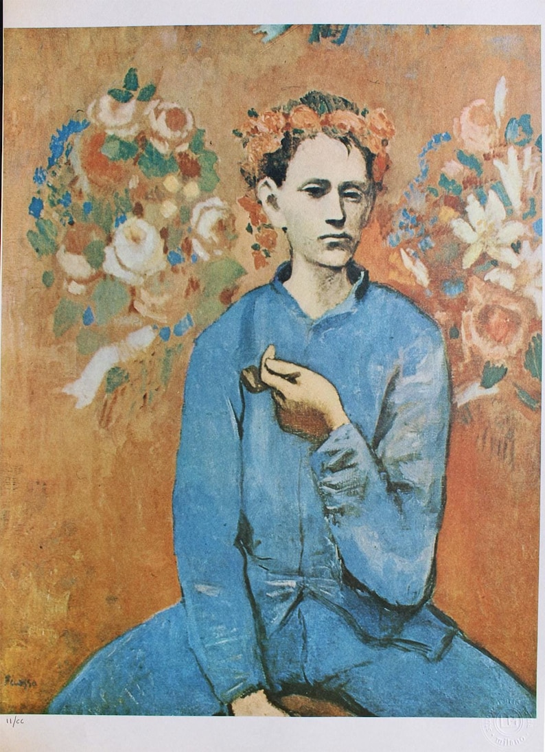 Pablo Picasso "boy Crowned With Roses" | Lithograph After | the ONLY ...