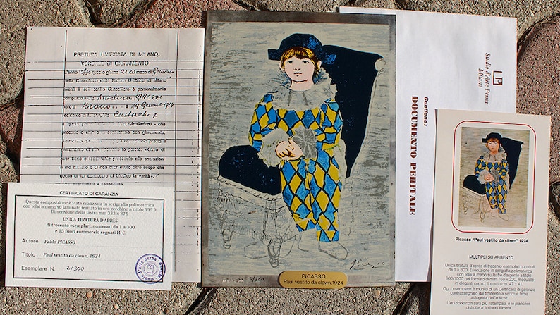 Pablo Picasso paul Dressed as a Clown Lithograph - Etsy