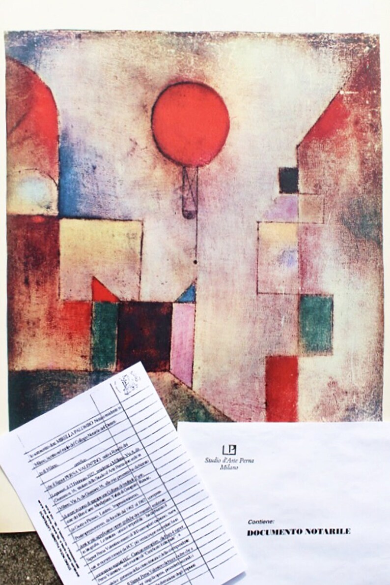 Paul Klee red Balloon Lithograph After Vintage 60s Print the ONLY One ...