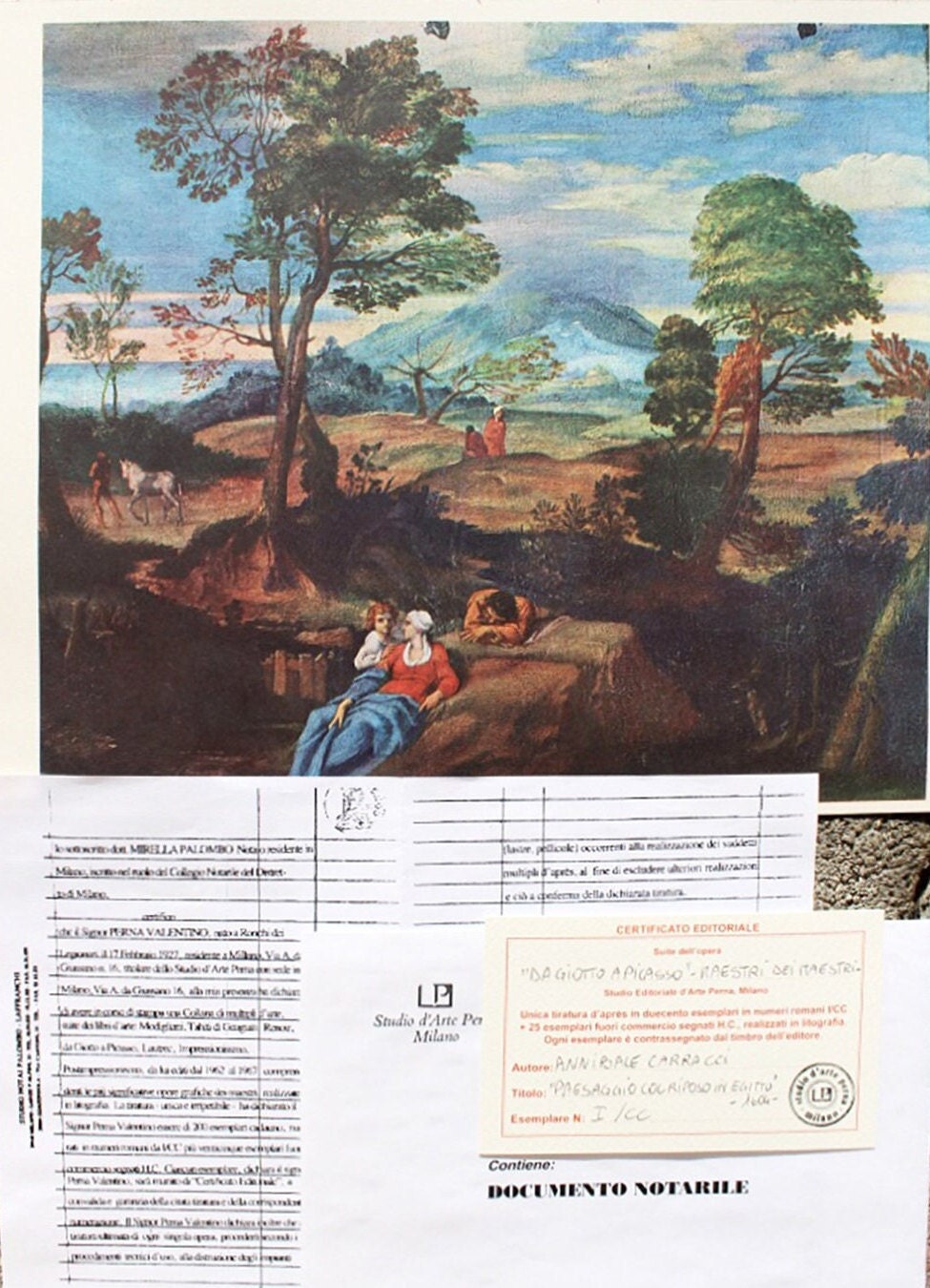 Annibale Carracci "Landscape with rest in Egypt" | Lithograph after ...