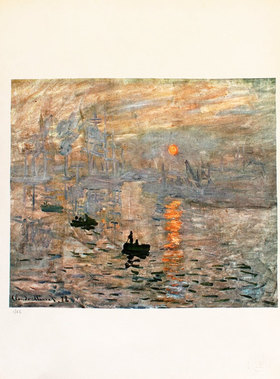 Claude Monet impression, Rising Sun Lithograph After vintage Print THE ...