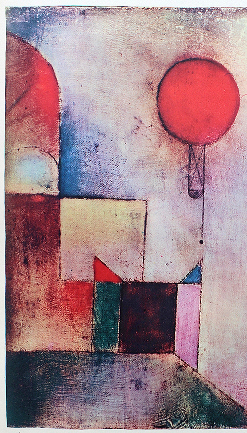 Paul Klee red Balloon Lithograph After Vintage 60s Print the ONLY One ...