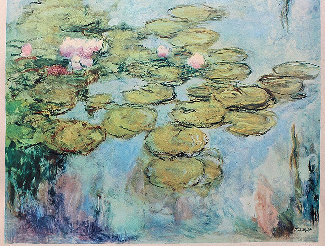 Claude Monet the Pink Clouds Lithograph After Vintage 60s Print the ...