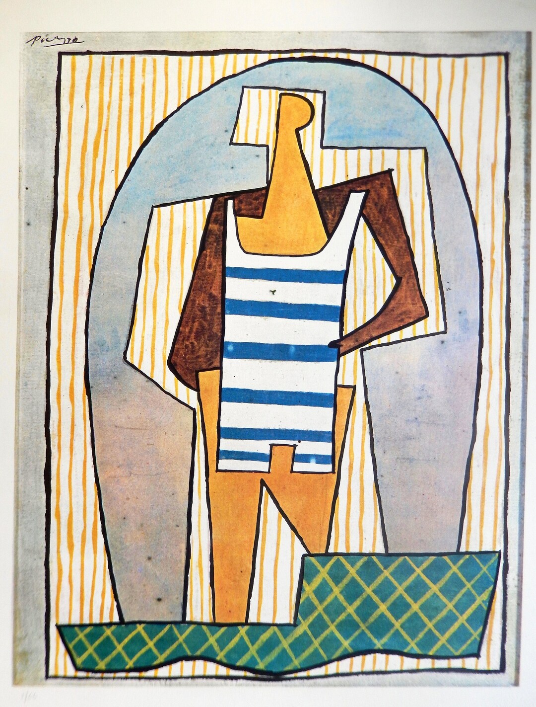 Pablo Picasso bather Lithograph After Vintage 60s Print the ONLY One With CERTIFICATE of ...