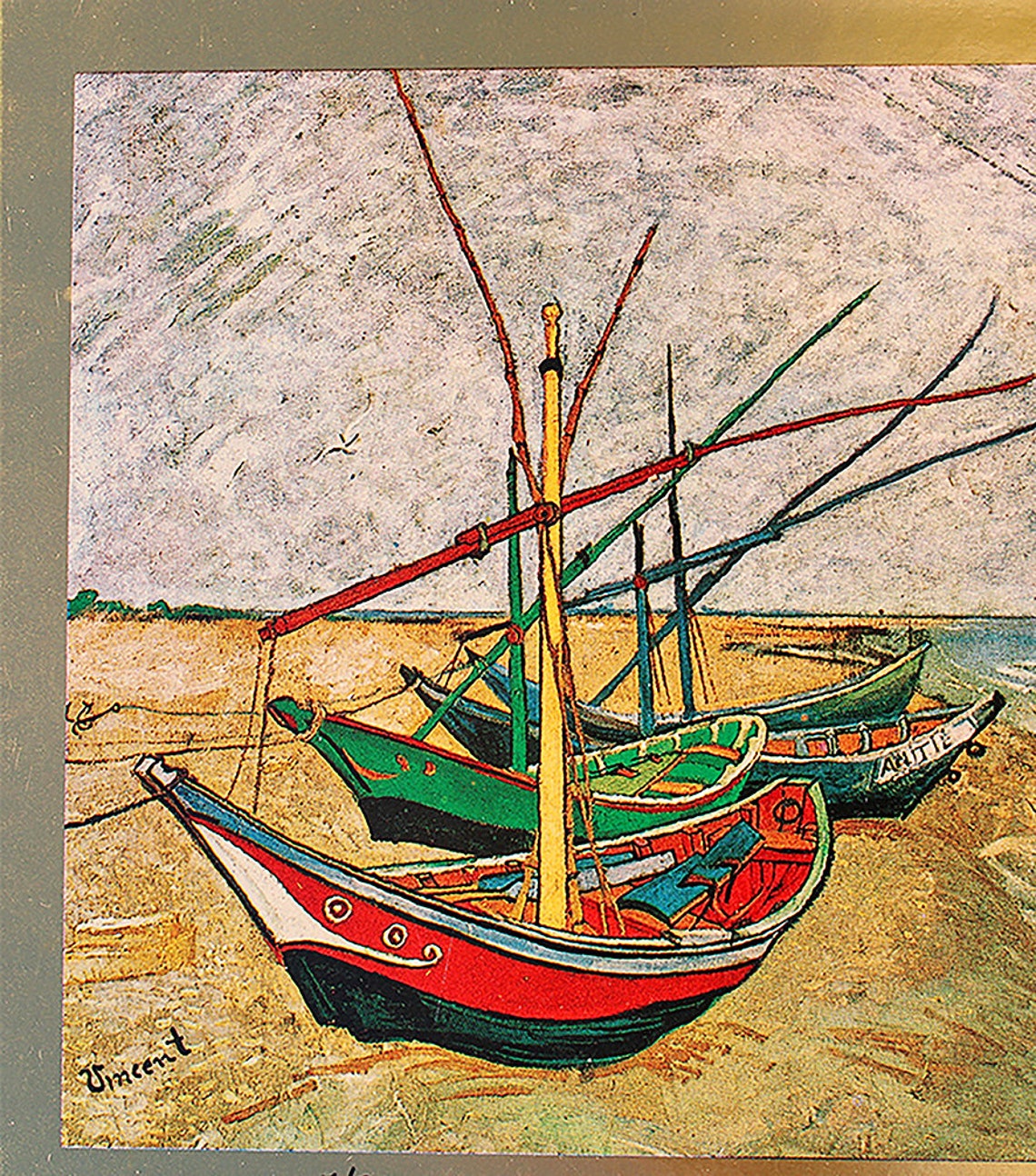 Vincent Van Gogh "marina With Fishing Boats" Lithograph D’après on 22 ...