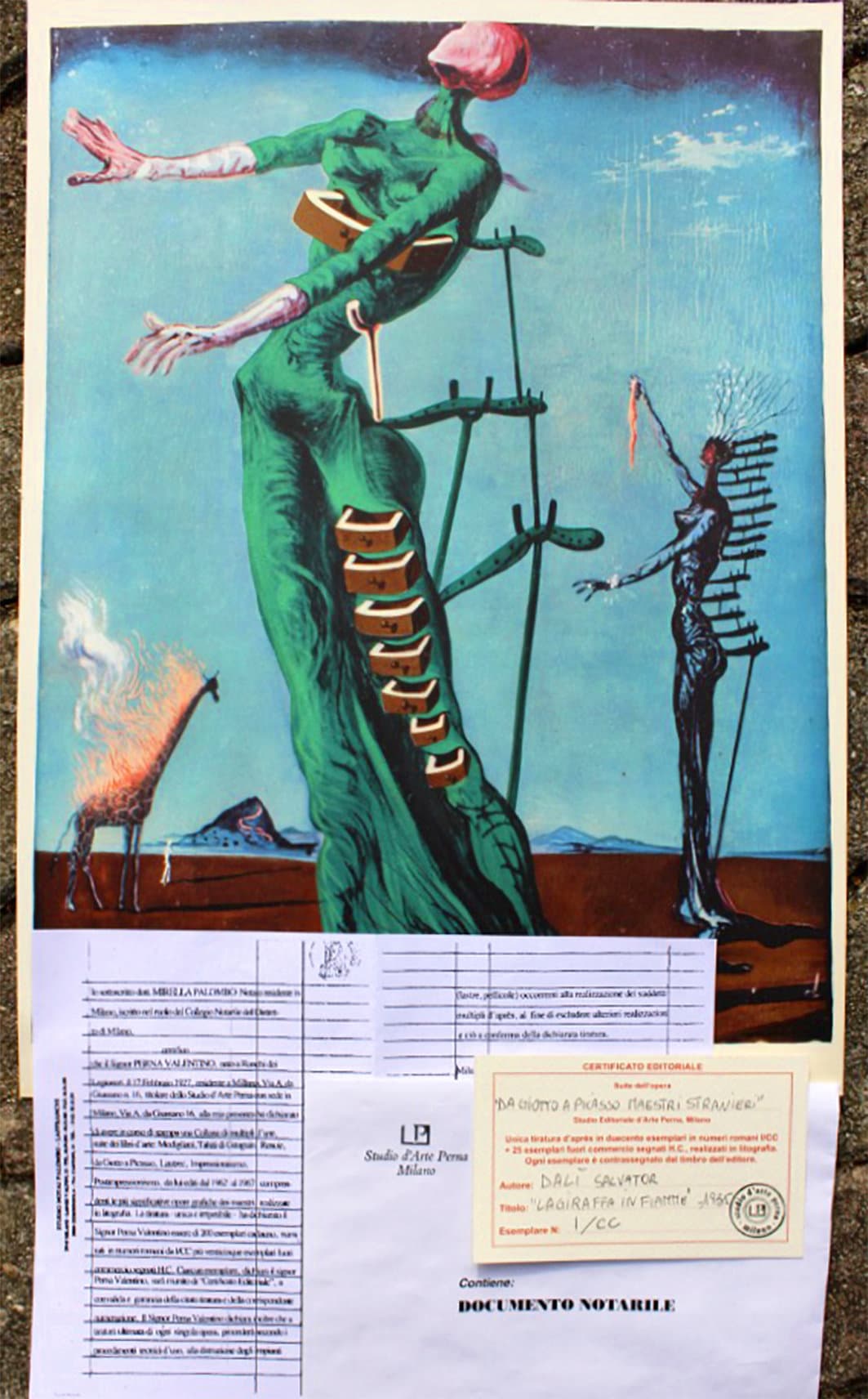 Salvador Dali the Burning Giraffe Lithograph After Vintage Print the ...