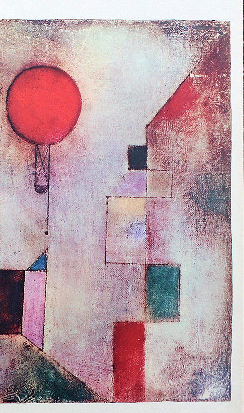 Paul Klee red Balloon Lithograph After Vintage 60s Print the ONLY One ...