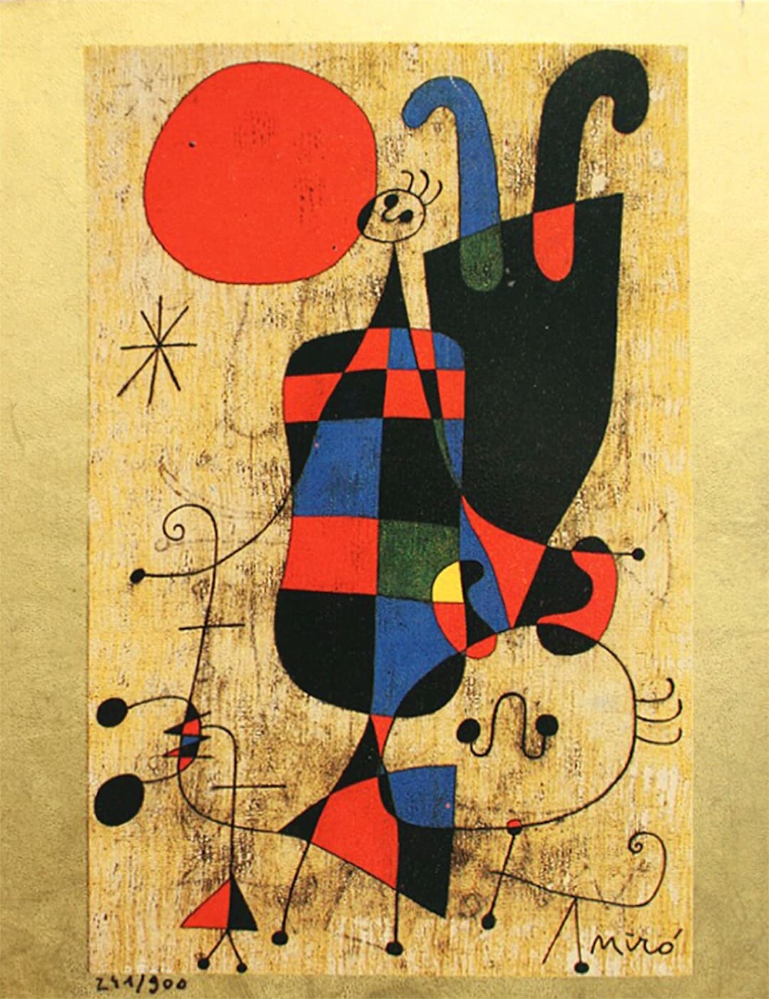 Joan Mirò Figuren und Hund vor der Sonne Lithographie auf - Etsy Schweiz