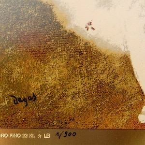 Edgar Degas "ballerina" | Lithograph D’après on 22 Kt. Gold Cm 15x20 ...