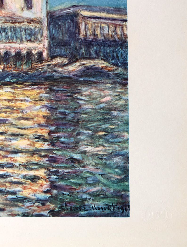 Claude Monet "doge's Palace, Venice" | Lithograph After | Vintage Print ...