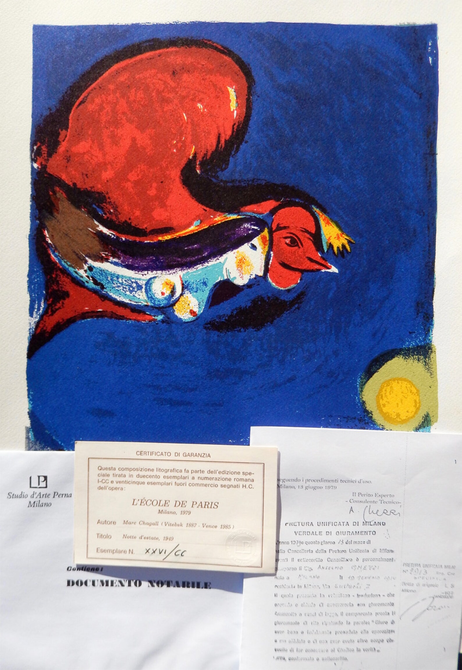 Marc Chagall "summer Night" | Lithograph After | Vintage Print From the ...