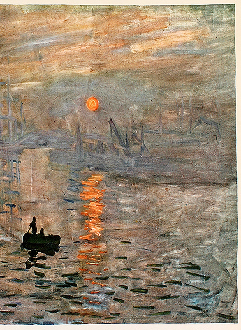 Claude Monet impression, Rising Sun Lithograph After vintage Print THE ...