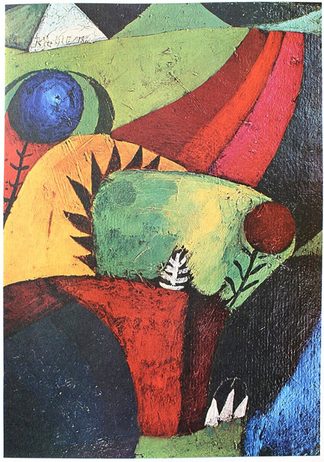 Paul Klee "three White Bellflowers" Lithograph After, Vintage Print ...