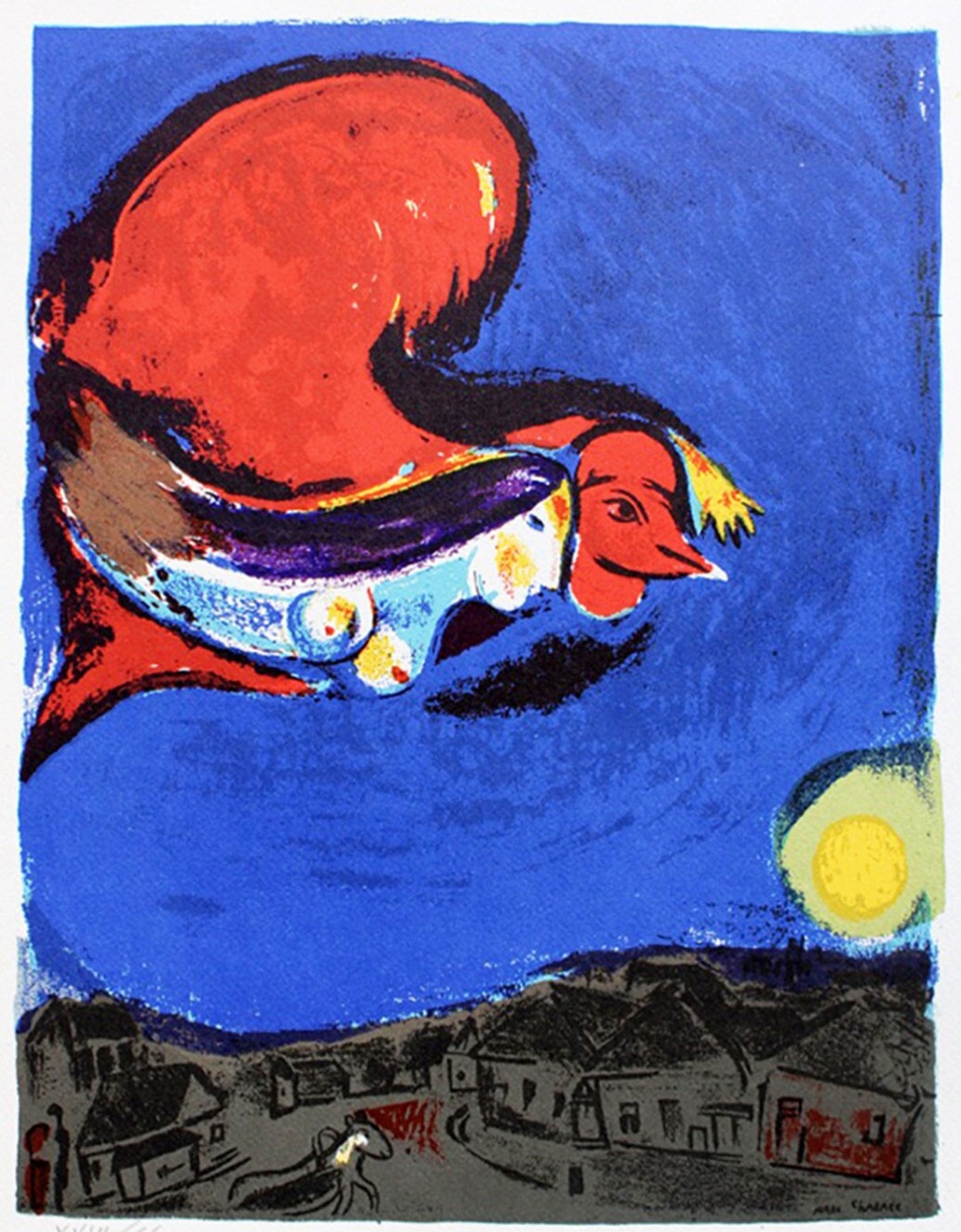 Marc Chagall summer Night Lithograph After Vintage Print 70s With ...