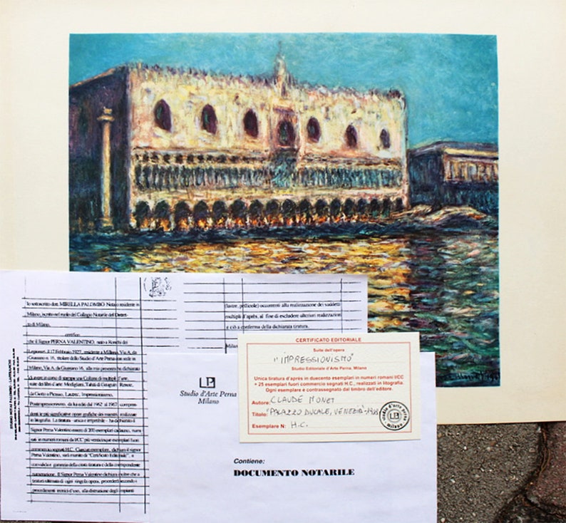 Claude Monet "doge's Palace, Venice" | Lithograph After | Vintage Print ...