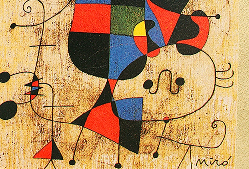 Joan Mirò Figuren und Hund vor der Sonne Lithographie auf - Etsy Schweiz
