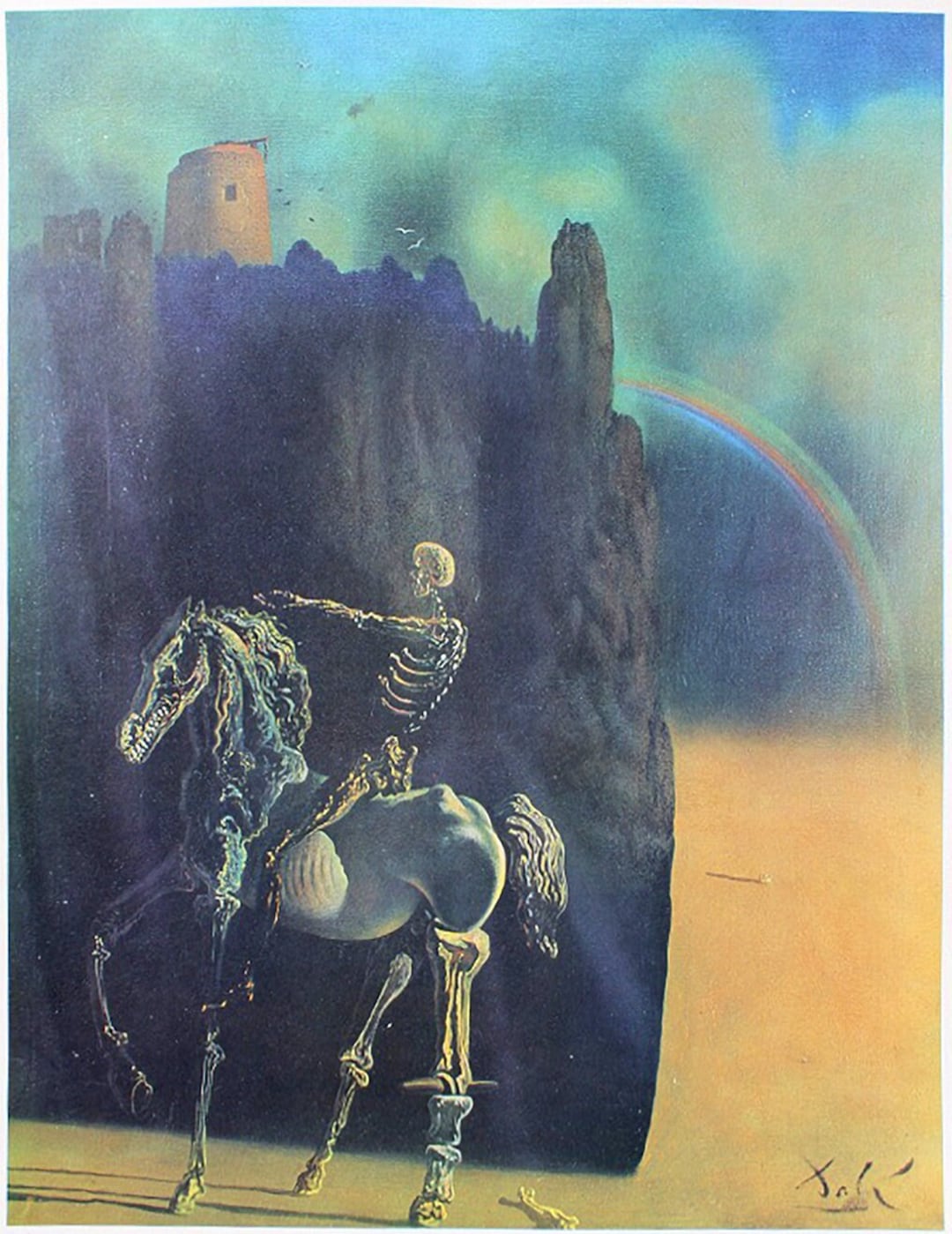 Salvador Dalì the Death Knight Lithograph After, Vintage Print THE ONLY ...