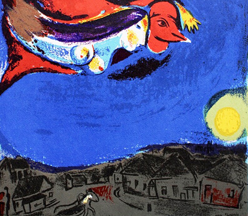 Marc Chagall "summer Night" | Lithograph After | Vintage Print From the ...