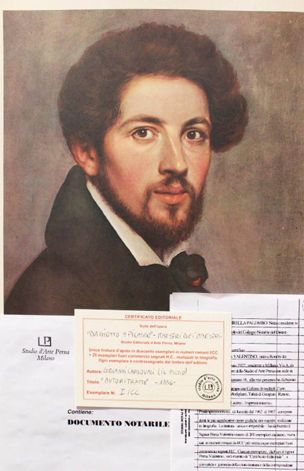 Il Piccio "Self-Portrait" | Lithograph after | vintage 60s print | The ...