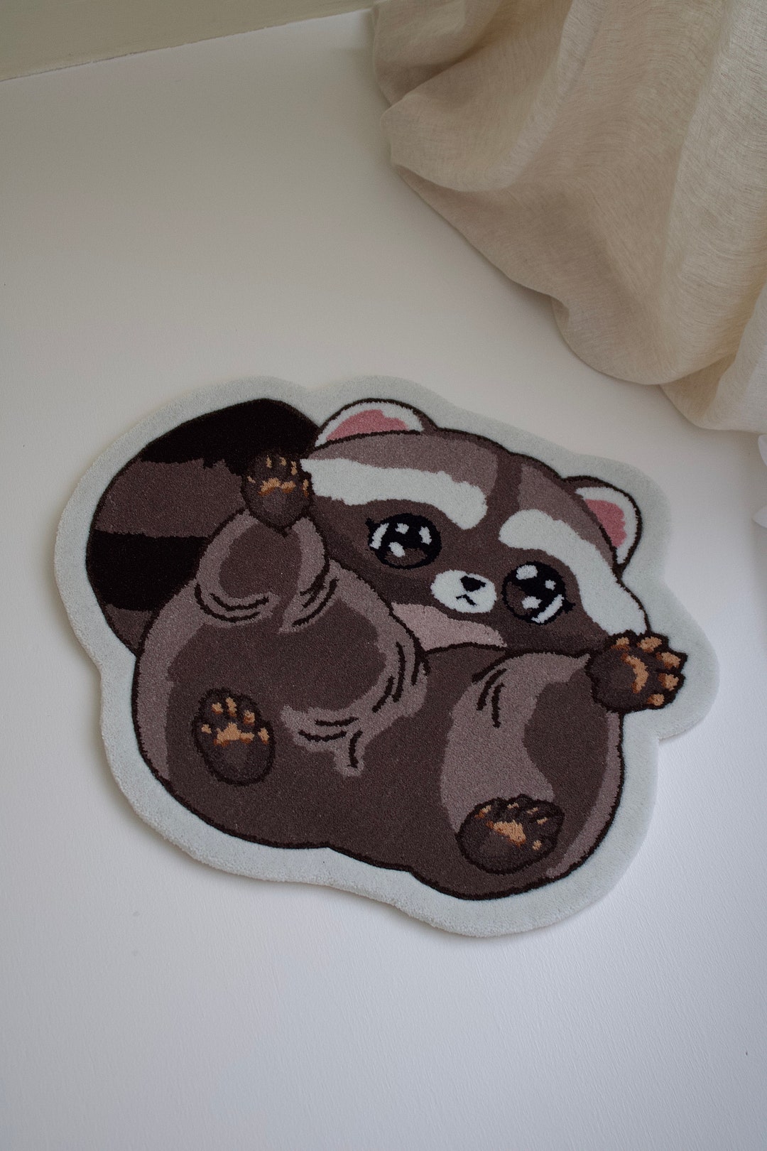 Adorable Kawaii Raccoon Handmade Rug - Etsy