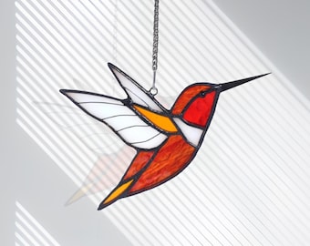 Stained Glass Hummingbird Window Hanging/suncatcher - Etsy