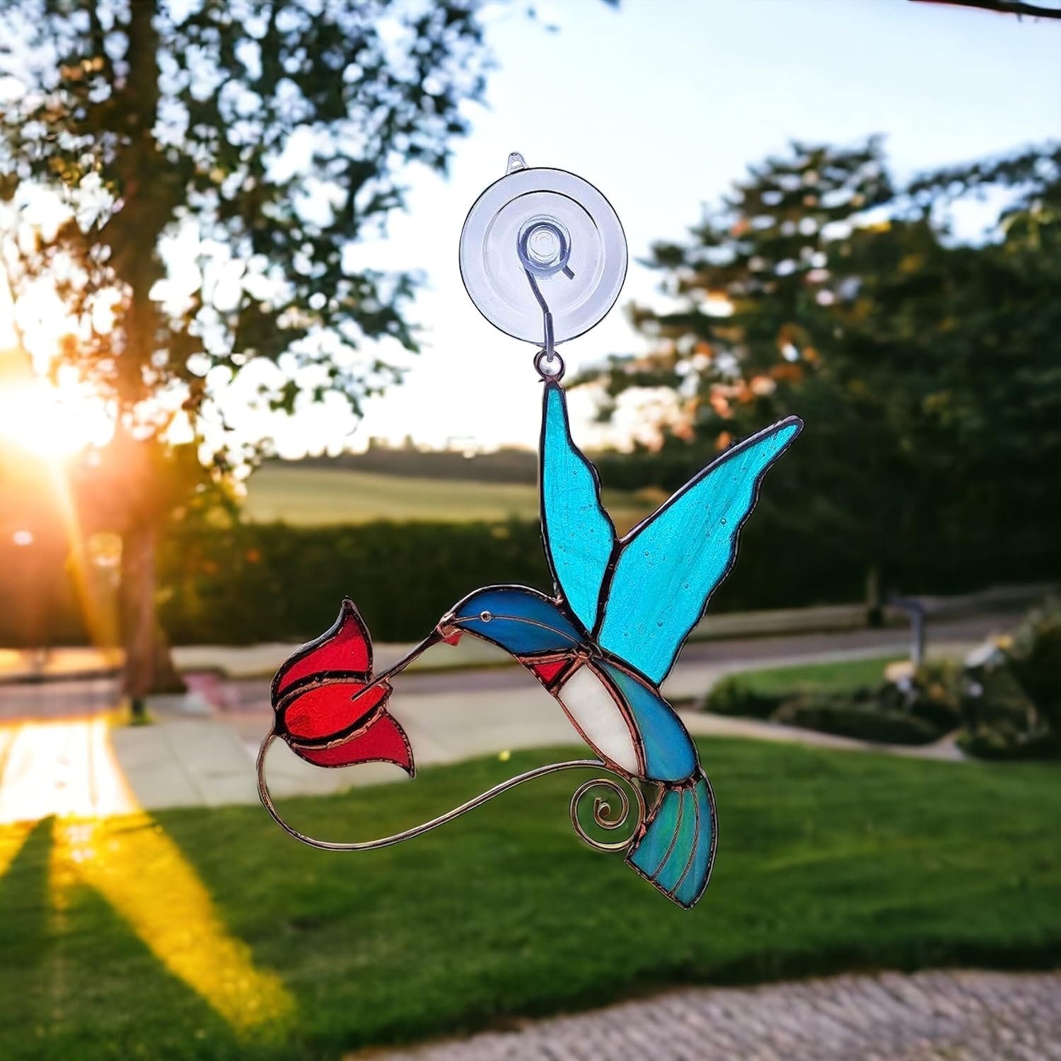 Stained Glass Hummingbirds Window Hanging Suncatcher Stained - Etsy