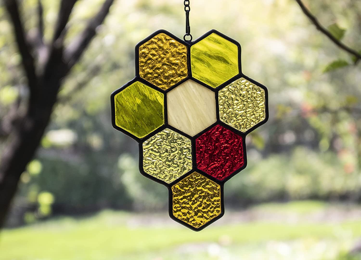 Stained Glass Bee Window Hanging Suncatcher, Insect Glass Art, Custom ...