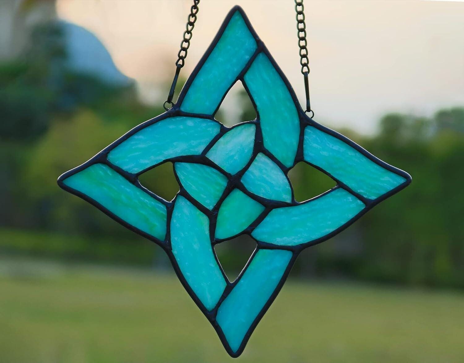 Stained Glass Celtic Trinity Knot Window Hanging Suncatcher, Custom ...