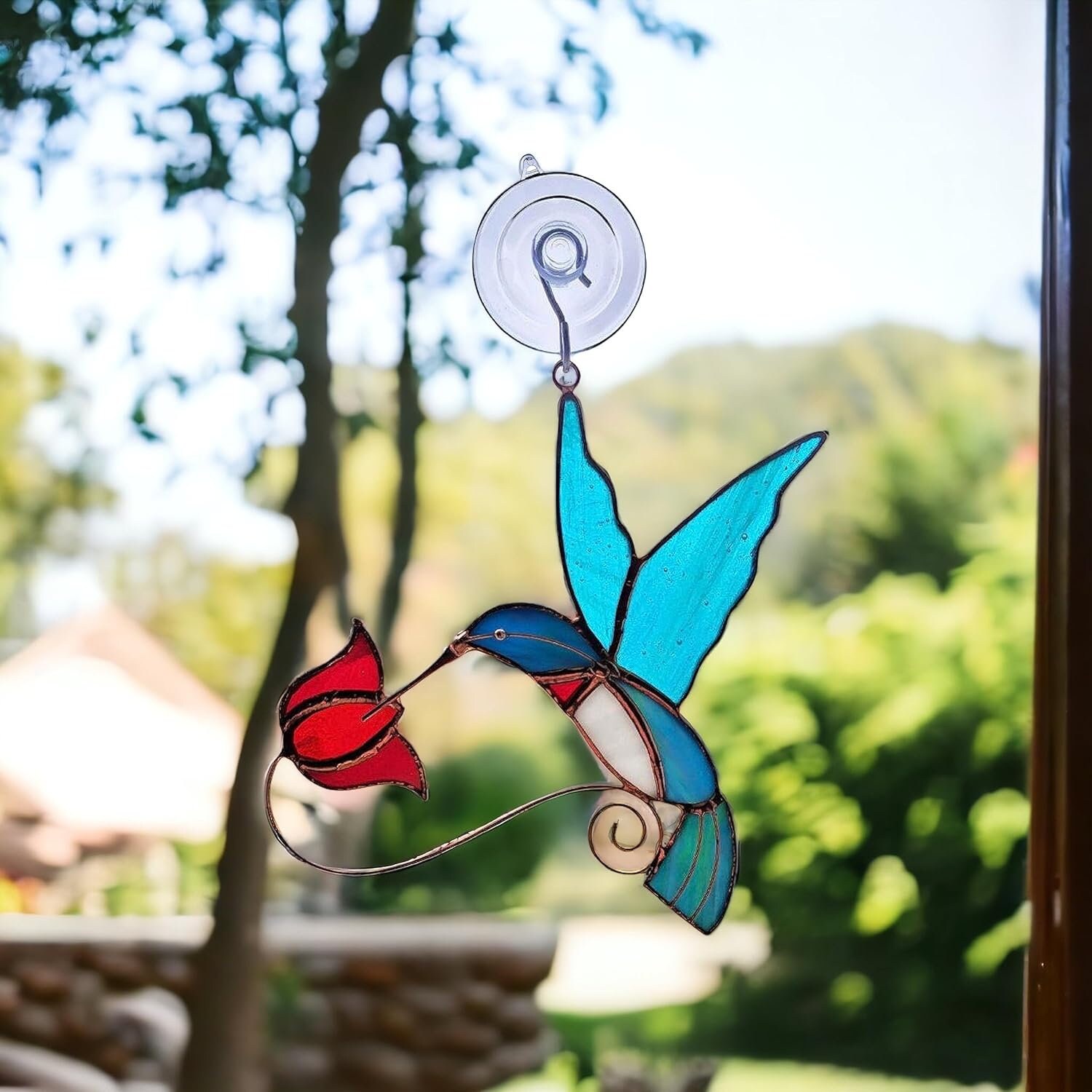 Stained Glass Hummingbirds Window Hanging Suncatcher Stained - Etsy