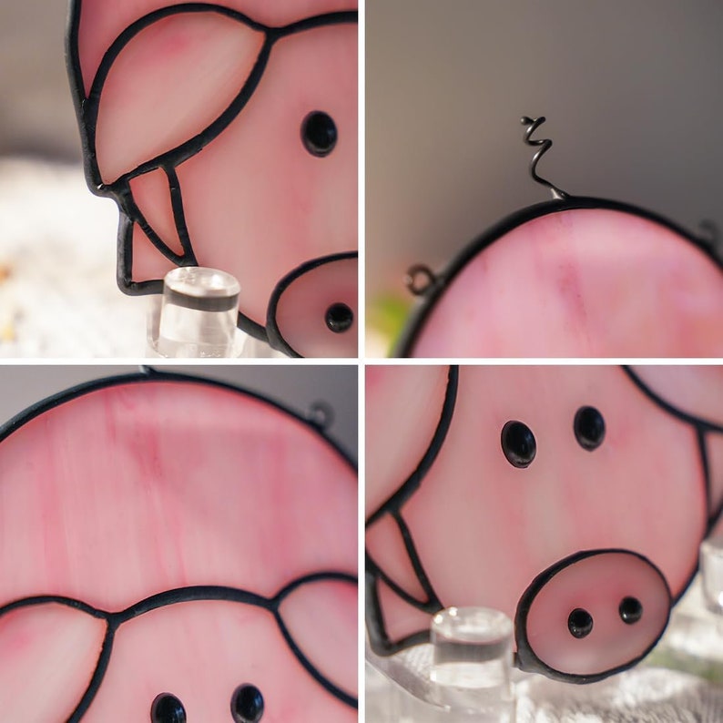 Stained Glass Angel Pig Window Hanging Suncatcher, Custom, Stained ...