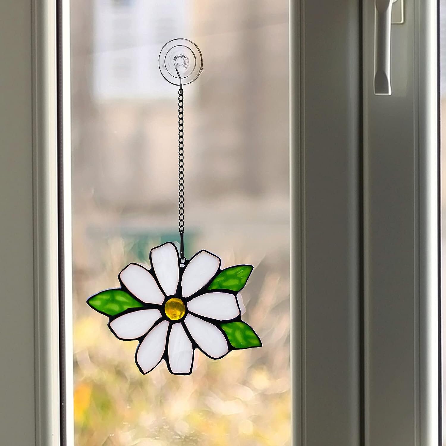 Stained Glass Daisy Flower Suncatcher Window Hanging Home - Etsy