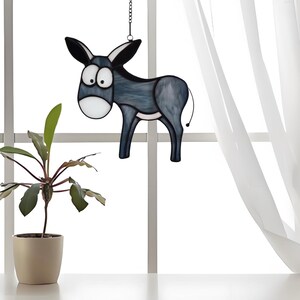 Stained Glass Donkey Window Hanging Suncatcher, Stained Glass Wall ...