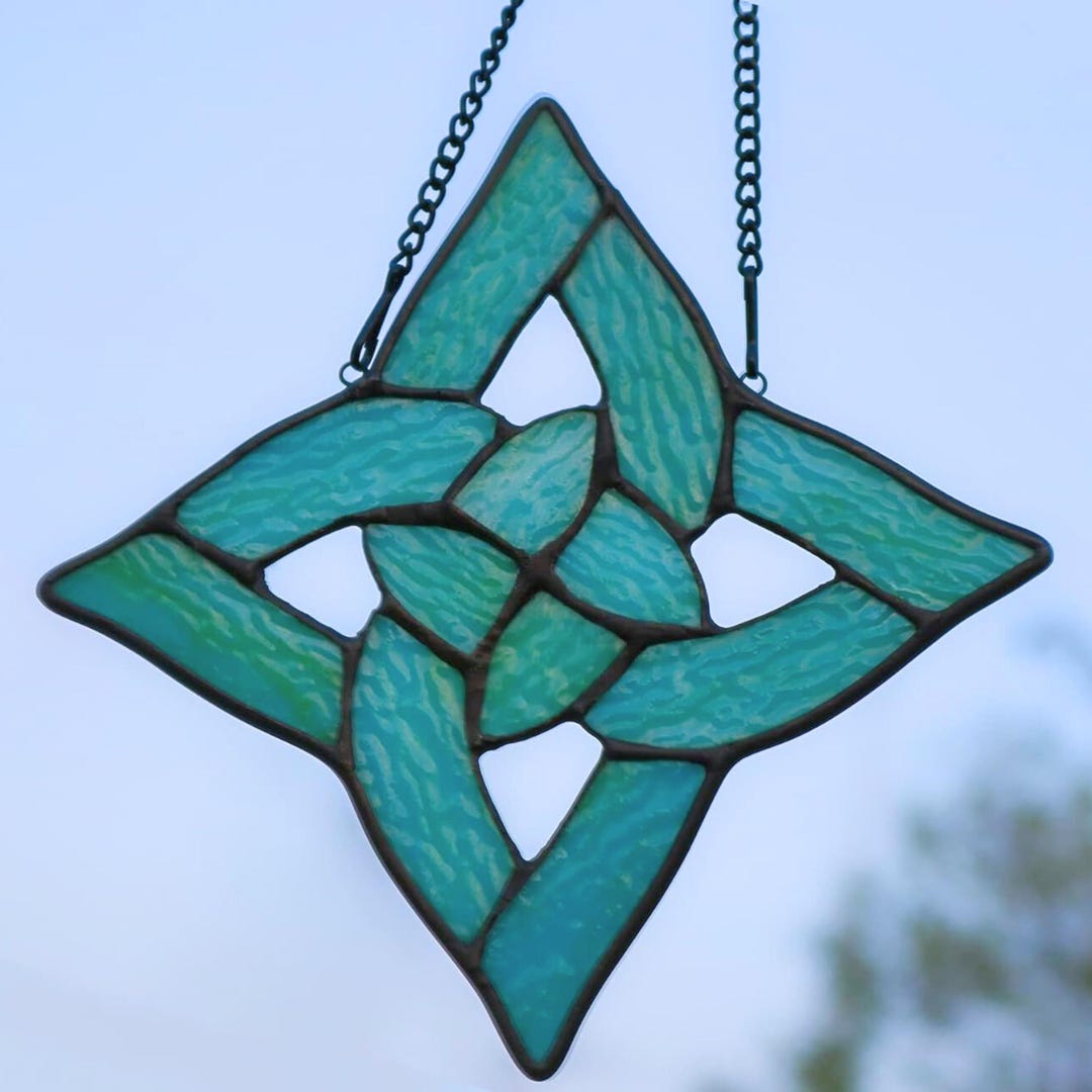 Stained Glass Celtic Trinity Knot Window Hanging Suncatcher, Custom ...