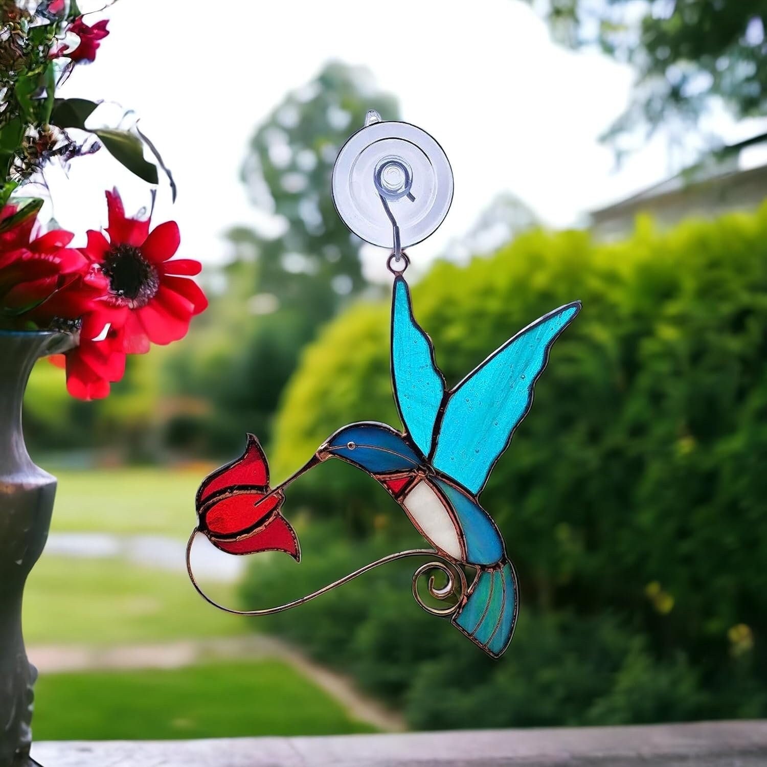 Stained Glass Hummingbirds Window Hanging Suncatcher Stained - Etsy
